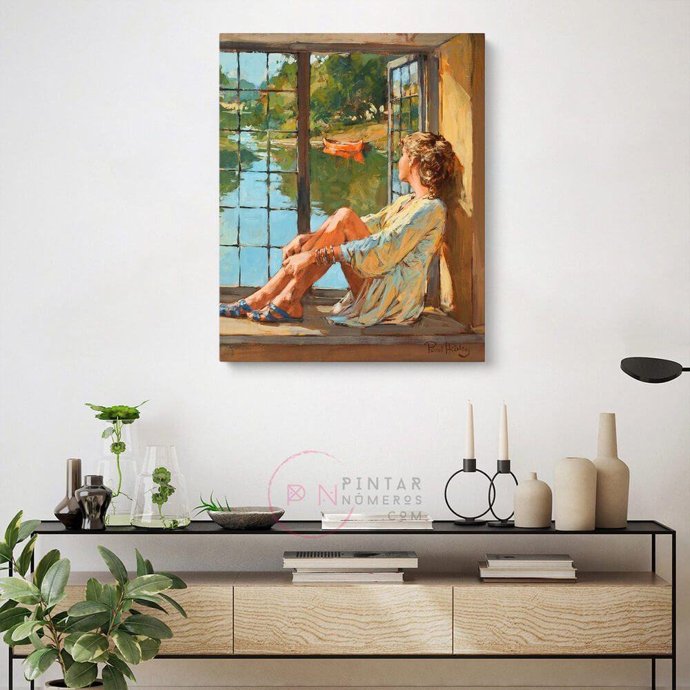 Mujer en la Ventana de Paul Hadley - Pintar Números® – Pintar Números®